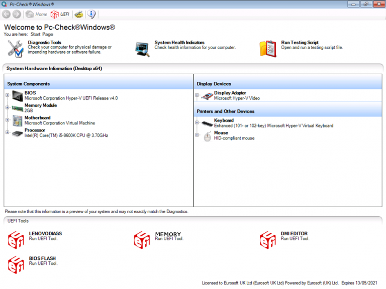 Pc-Check® Windows® V3.2.1.16 New Release - Eurosoft UK
